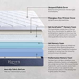 Vyfipt King Size Memory Foam Mattress 14 Inch Bed in a Box Gel AeroFusion Memory Foam Cooling Medium Firm Hybrid Mattress - Breathable - No Box Spring Needed – King,14 Inch
