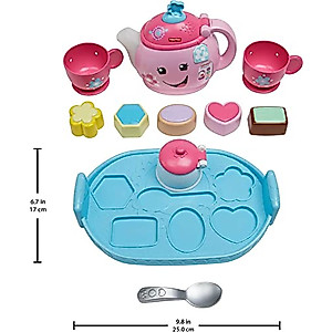 Fisher-Price Laugh & Learn Toddler Learning Toy Sweet Manners Tea Set With Smart Stages For Pretend Play Ages 18+ Months