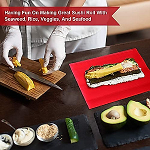 3 Pieces Kitchen Sushi Rolling Mat Non Stick Sushi Making Kit Japanese Plastic Sushi Rolling Maker Homemade for Home Kitchen DIY Sushi Plate Mat