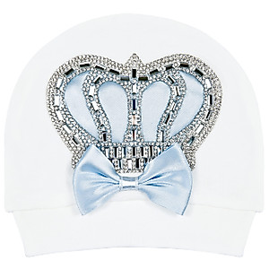 Lilax Baby Boy Jewels Crown Tuxedo Outfit Layette 5 Piece Gift Set 0-3 Months Blue