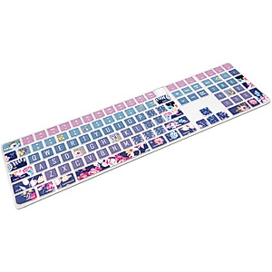 Sanfulin Keyboard Cover Skin for 2021 New Apple iMac Magic Keyboard (Model: A2520) with Numeric Keypad and Touch ID, Cute Printing Silicone Keyboard Protector, Red Flower