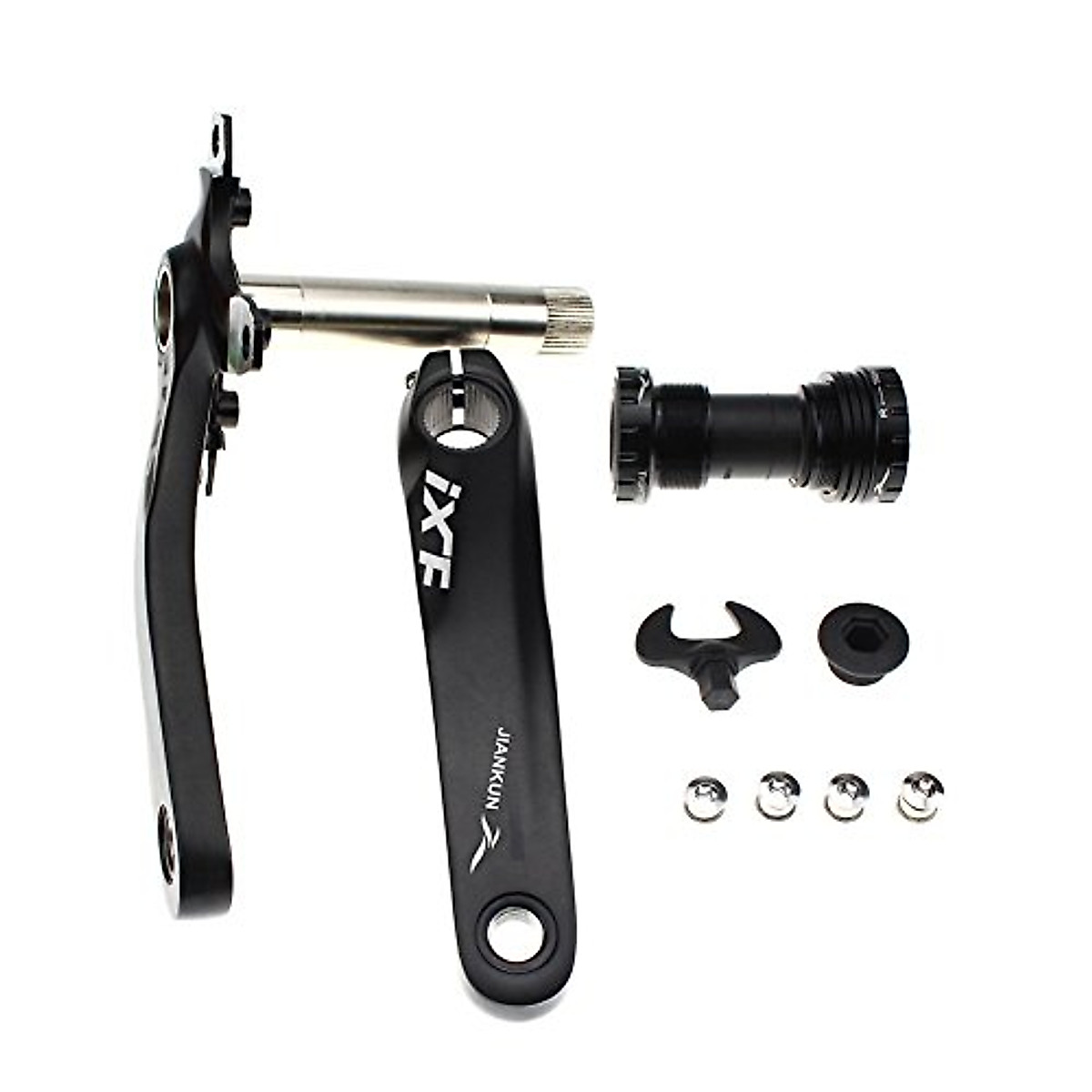 Litetop Bike Crank Arm Set Mountain Bike Crank Arm Set 175mm 104 BCD with Bottom Bracket Kit and Chainring Bolts for MTB BMX Road Bicyle, Compatible with Shimano, FSA (1 Pair)
