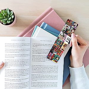 Bookmarks Metal Ruler Frida Bookography Collage Measure Tassels Bookworm for Gift Book Reading Bibliophile Markers Christmas Ornament Bookmark