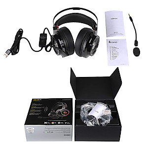 Edifier G4 TE Gaming Headset for PC, PS4, 7.1 Surround Sound Gaming Headphones with Noise Canceling Microphone, USB Over-Ear Headphone Wired with RGB Light, 50mm Driver for PC Mac, Laptop,Black