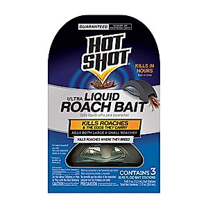 Hot Shot Ultra Liquid Roach Bait, Kills in Hours, 6 pack including 3 units Per Pack