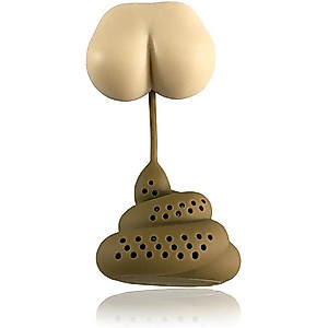 1Pcs Reusable Silicone Tea Infuser, Creative Poopy Shaped Funny Herbal Tea Bag Reusable Coffee Filter Diffuser Strainer Tea Accessories