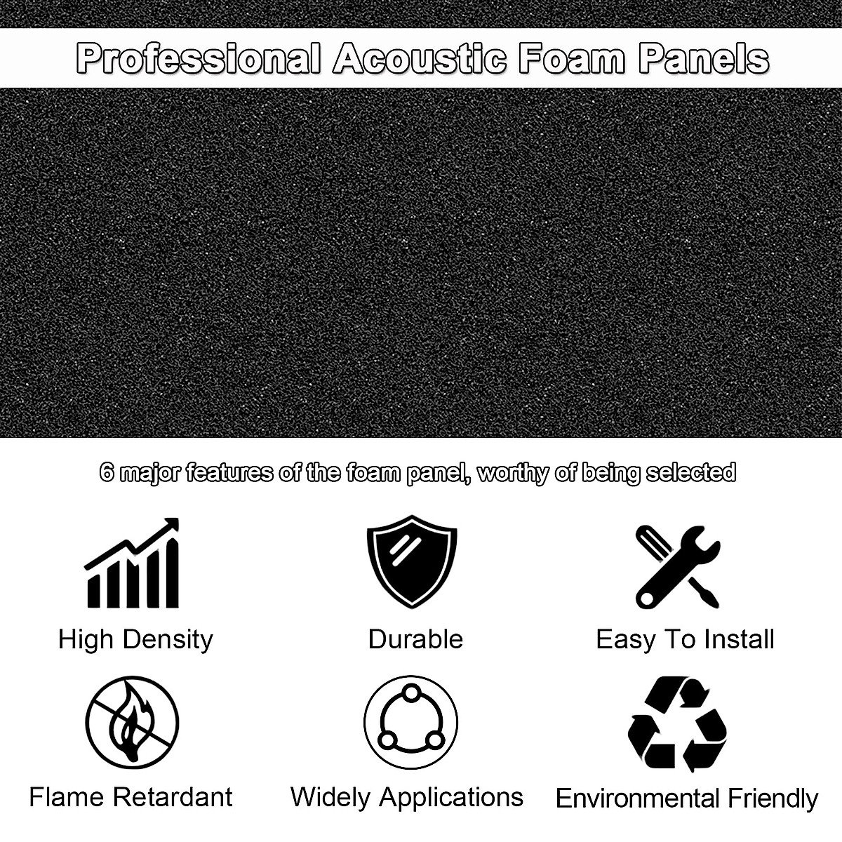 YDHTDLHC 16 Pack sound proof foam panels for walls Panels Studio Acoustic Foam 12"X12" X1" Sound-proof cotton, suitable for church, anchor room, singing room, home theater (Black Bass Traps)