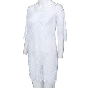 Toxz New Women Sexy Lingerie Strapless Sling Underwear Pajamas Perspective Nightwear,Chemise Teddy Babydoll,Lace Floral Embroidered Sleepwear