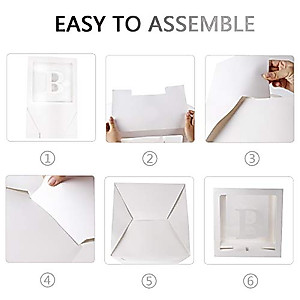 Baby Shower Decoration Baby Balloon Box - 4 pcs Transparent Balloons Boxes with BABY Letter ,White Baby Blocks Centerpieces Party Favors for Baby Girl Boy Birthday Gender Reveal Backdrop