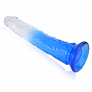 Realistic Jelly Dildo, G-spot Dildo with Strong Suction Cup for Hands-Free Play, Flexible Lifelike Penis Female Clit Vaginal Masturbation Toy with Realistic Head and Veins Shaft