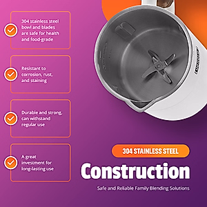 Venoly Nut Milk Maker Machine - Convenient Nut Milk Machine for Homemade Plant-Based and Dairy-Free Beverages | Nut and Soy Milk Maker with Stainless Steel Blades Produces Up To 5.5 Cups (Purple)