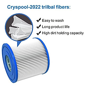 Cryspool VI Spa Filters Replacements for Type VI, Lazy-Z-Spa, 90352E Coleman SaluSpa hot tub Filter, 4 Pack