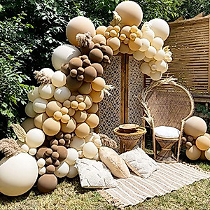 Teddy Bear Baby Shower Balloon Boxes Brown Garland Kit Arch Nude Neutral Cream Birthday Party Decorations White Peach Blush Different Sizes Coffee Wedding Theme