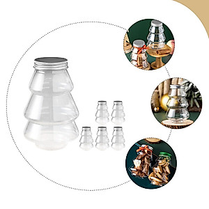 Alipis 6pcs Box Snack Candy Box Tress Shape Bottle Christmas Candy Bottles Chocolate Jar Cookie Bottle Christmas Tree Decorations Xmas Candy Holder Child Snack Box Plastic Tree Shape