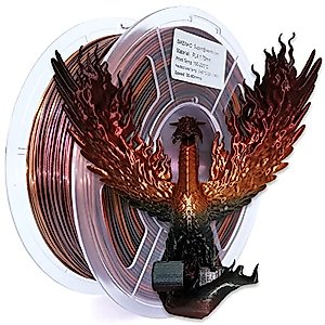 SIKENHO PLA Filament 1.75mm, 3D Printer Filament Silk Gold Shiny Red Black Filament, 3D Printing Filament 1kg Spool (2.2lbs), Dimensional Accuracy +/- 0.02mm, 3D Pen Filament Fit Most FDM Printer