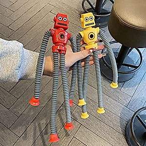 4 Pcs Telescopic Suction Cup Robots Toy,Funny Robots Shape Changing Retractable Pulling Arms Leggs Educational Toys,Kids Adults Telescopic Tube Cartoon Puzzle Toy (B-4PCS, OneSize)