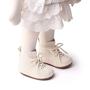 HsdsBebe Baby Ankle Boots Infant Boys Girls High Top Boots Anti-Slip Rubber Sole Sneakers Toddler Newborn Breathable Walking Crib Shoes(ZZY222 cream white,2)