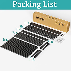 Kydins King Size Bed Frame Platform 18 Inch with Storage No Box Spring Needed Metal Black Heavy duty Non Slip Mattress Fundation Support 3500 lbs Headboard Compatible Easy Assembly