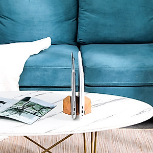 SINORHEMA Vertical Laptop Stand 2 Slots for Computer Desk Monitor Stand Double MacBook Holder and Dock Compatible with All MacBook Pro Air iPad Surfaces Beech