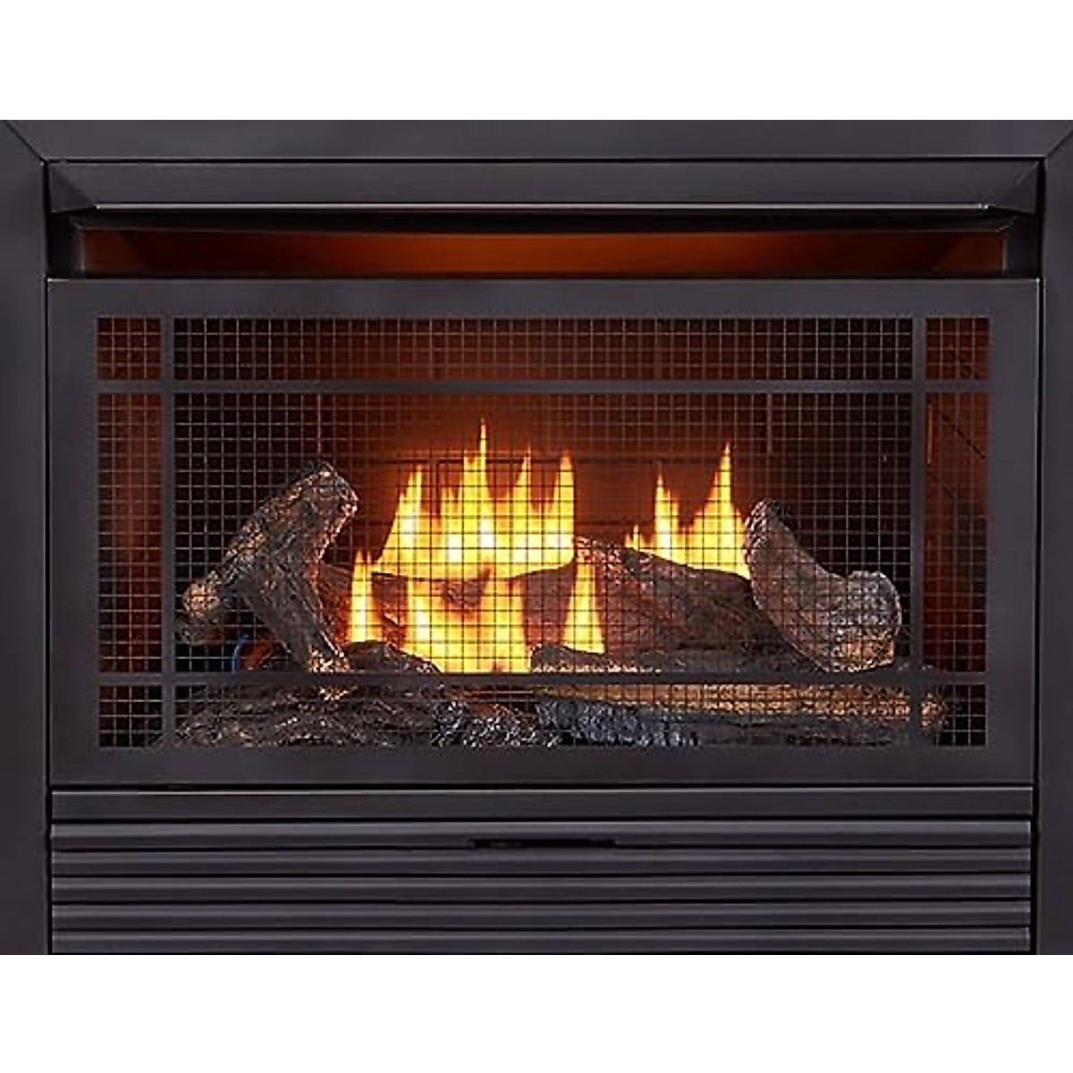 Duluth Forge Dual Fuel Ventless Gas Fireplace System with Mantle, Remote Control, 5 Fire Logs, Use with Natural Gas or Liquid Propane, 26000 BTU, Heats up to 1350 Sq. Ft., Apple Spice