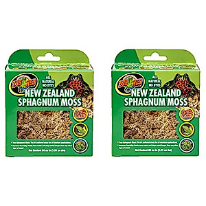 Zoo Med Laboratories SZMCF3NZ New Zealand Sphagnum Moss, 80 Cubic Inch (2 Pack)