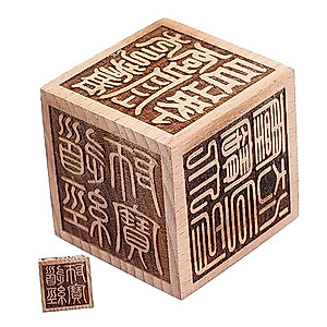 SEWACC Wooden Six Sided Seal Home Goods Decor Desktop Decor Wooden Stamps Wooden Seal Stamp Tabletop Chinese Seal Decorative Buddha Sturdy Buddha Stamp Reusable Buddha Stamp Chinese Stamp