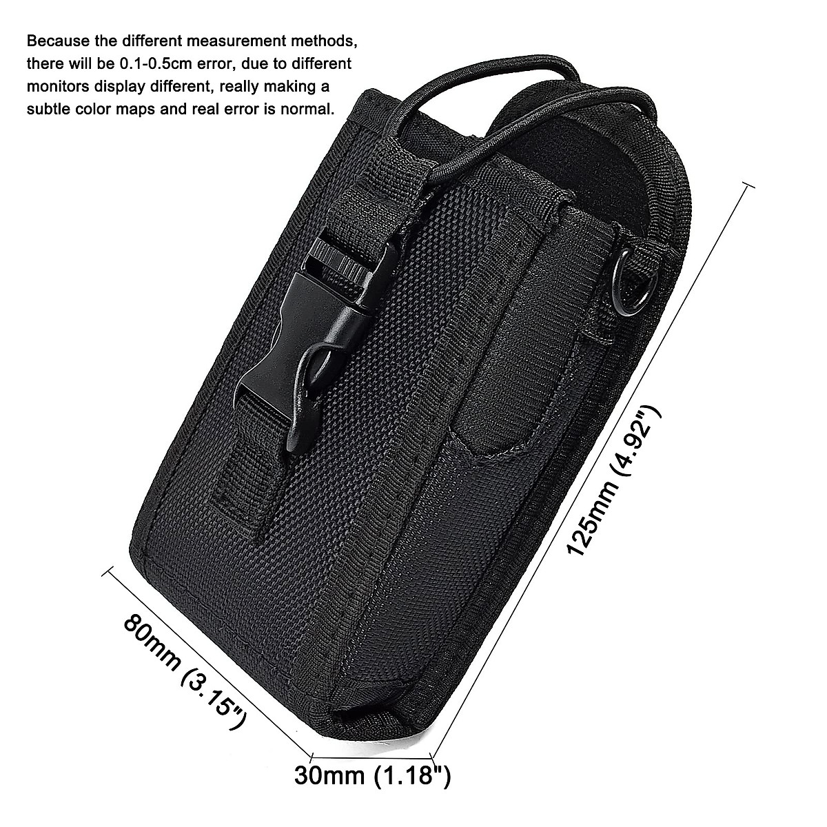 HYS Nylon Case with Belt Loop & D-Ring/Black Carrying Strap, Tactical Holster Walkie Talkie Pouch for MOTOROLA GP328 PRO5150 GP320 GP340 MTX960 Handheld Two Way Radio