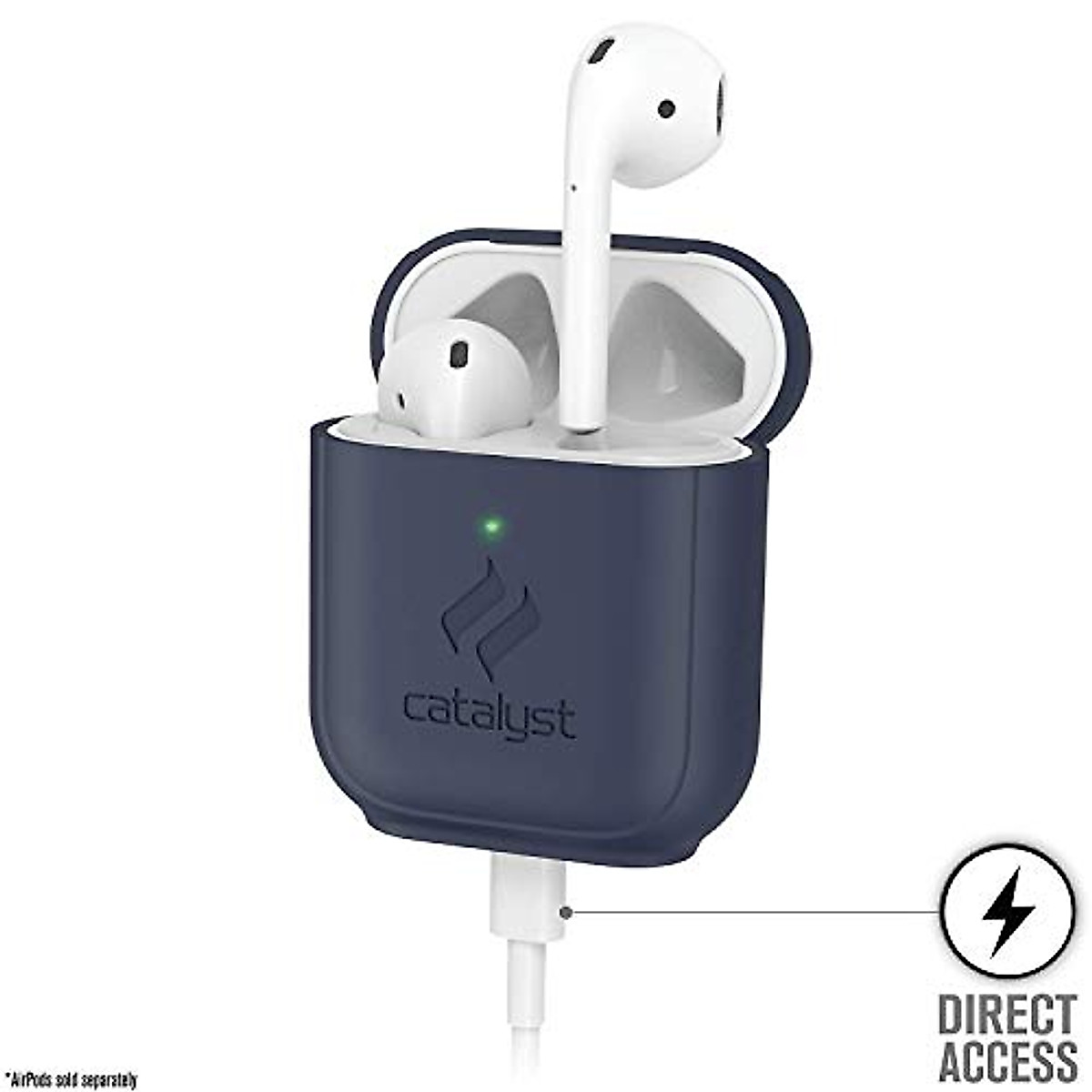 Catalyst Standing Case for AirPods 1 & 2 Premium Silicone AirPods Case, Charging Light Visible, Extra Grippy High Gloss Surface Finish