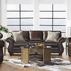 Roundhill Furniture Leinster Sofas, Espresso
