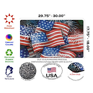 Toland Home Garden 800047 Sparkling Old Glory Summer Door Mat 18x30 Inch 4th of July Outdoor Doormat for Entryway Indoor Entrance