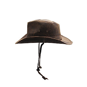 Weathered Outback Outdoorsmen Shapeable Hat, Silver Canyon, Brown, Large