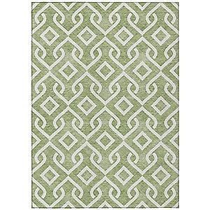 Addison Rugs Chantille ACN621 Green 9' x 12' Indoor Outdoor Area Rug, Easy Clean, Machine Washable, Non Shedding, Bedroom, Living Room, Dining Room, Kitchen, Patio Rug