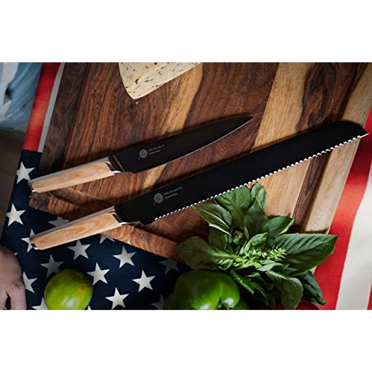 Everdure German Steel Professional Utility Knife, 6 Inch Knife with Titanium Coated Blade and Pakka Wood Handle, Perfect Kitchen Knife for Slicing Sandwiches, Cheese, Vegetables, and More