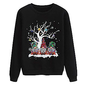 Graphic Tees for Women Vintage, Halloween Striped Loose Womens Fall Tops 2022 Maternity Long Sleeve Crew Neck Skeleton Pullover Hoodies for Teens Black