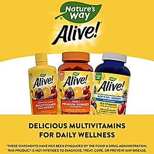 Nature’s Way Alive! Men’s 50+ Gummy Multivitamins, High Potency Formula, Supports Whole Body Wellness*, Fruit Flavored, 150 Gummies