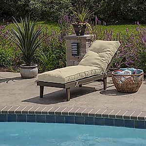 Arden Selections PolyFill Outdoor Chaise Lounge Cushion 76 x 22, Tan Leala