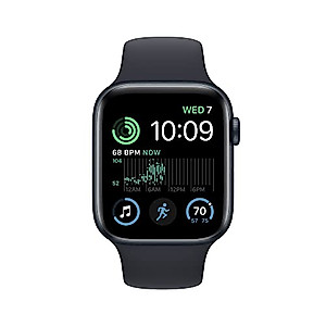 Apple Watch SE (2nd Gen) (GPS, 44mm) - Midnight Aluminum Case with Midnight Sport Band, M/L (Renewed)