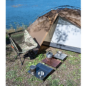 iClimb Mini Solo Folding Table Ultralight Compact for Backpacking Camping Hiking Beach Picnic (Blue - S)