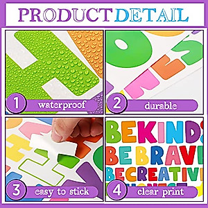 332 Pieces Polka Dots Wall Sticker Rainbow Colorful Inspirational Circle Wall Decal Motivational Phrases Sticker Letter Sticker Be Thankful, Be Brave Decal for Classroom Nursery Playroom School