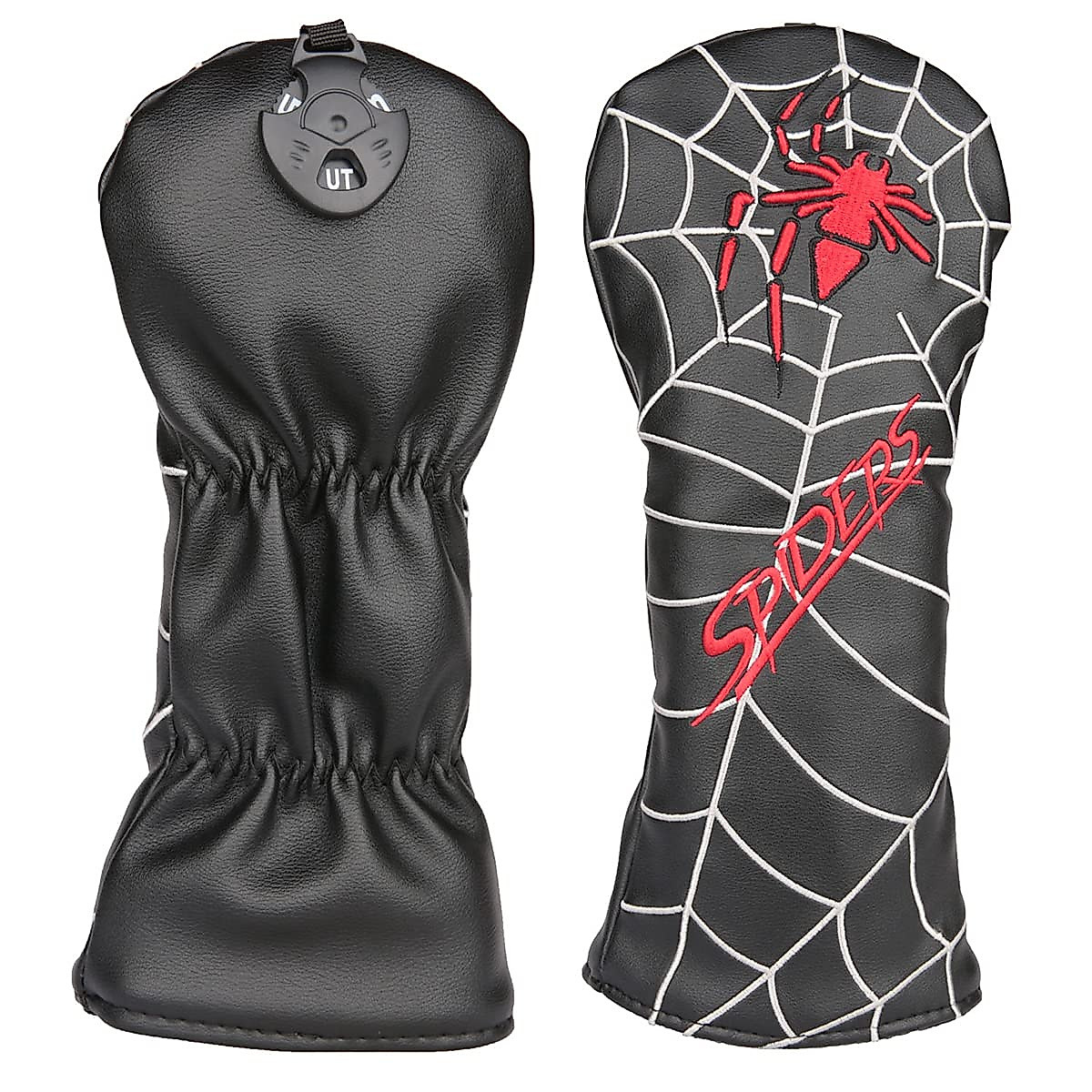 Golf Builder 4pcs/Set Spider Embroidery Black Golf Club Driver Fairway Wood Hybrid Head Covers 1 3 5 UT Covers