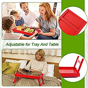 Breakfast Tray Folding Legs with Handles Kids Bed Tray Table for Sofa Eating,Drawing,Platters Bamboo Serving Lap Desk Snack Tray