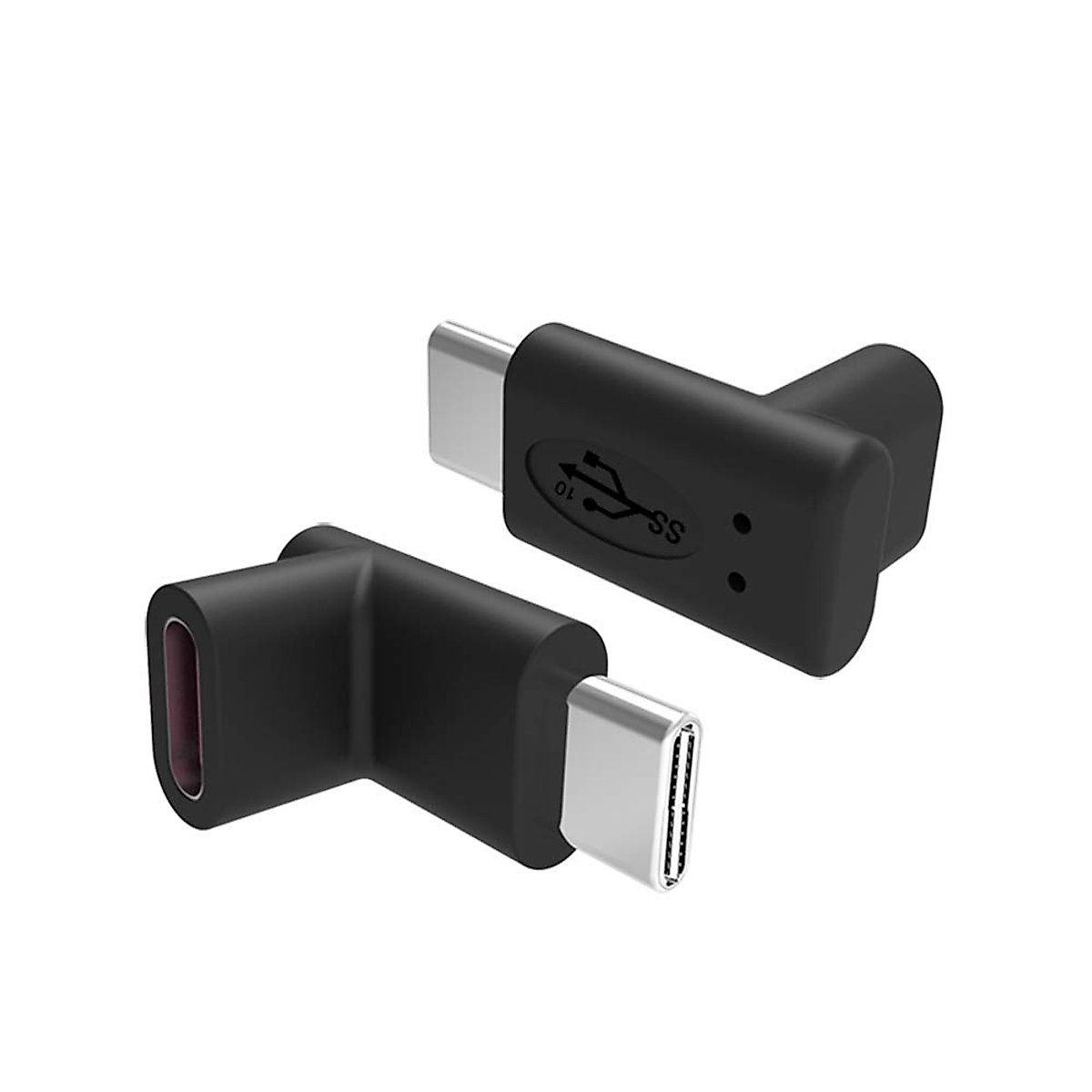 90 Degree Right Angle Type-C Male to Type-C Female Adapter 100W 40G,up and Down 90 Degree Type-c Plug to Jack Expansion Adapter is Suitable for Notebook Computers, Tablet Computers and Mobile Phones