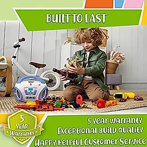 TinyGeeks Tunes Kids Boombox CD Player for Kids New 2022 + FM Radio + Batteries Included + Cute white Radio cd Player with Speakers for Kids and Toddlers
