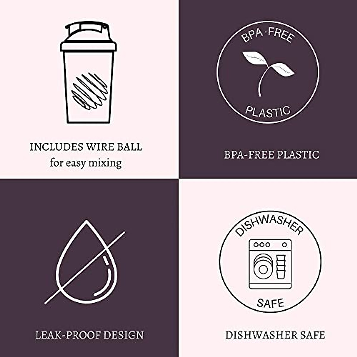 Free Soul Protein Shaker Bottle Pink with Mixball | Mini | BPA Free | Water Bottle for Protein Shakes | Easy to Grip & Temperature Safe (16oz)