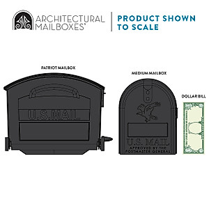 ARCHITECTURAL MAILBOXES Patriot Large Capacity, Plastic Post Mount Mailbox, Black
