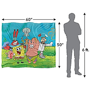 Spongebob Blanket, 50"x60" Spongebob Group Scene Silky Touch Super Soft Throw Blanket