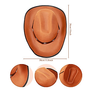 Yaomiao 70s Hippie Womens Fringe Vest Western Felt Cowgirl Hat Cowgirl Costume Rivets Sleeveless Faux Suede Tassels Jacket (Brown,M)