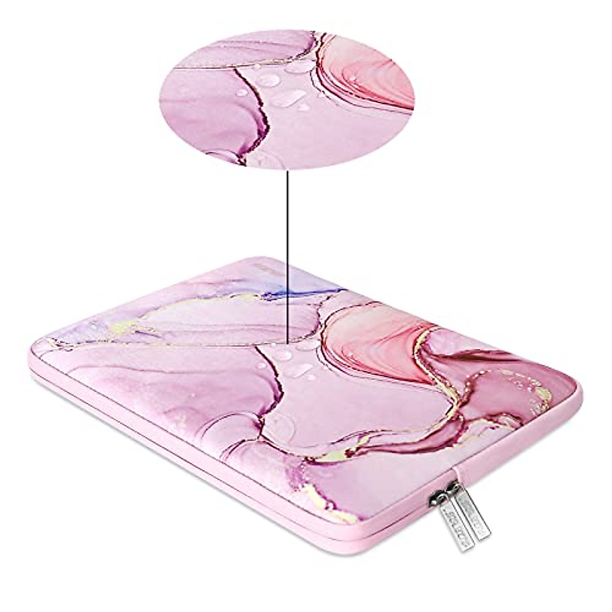 MOSISO Laptop Sleeve Compatible with MacBook Air/Pro, 13-13.3 inch Notebook, Compatible with MacBook Pro 14 inch 2023-2021 A2779 M2 A2442 M1, Neoprene Bag with Small Case Marble MO-MBH216