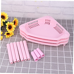 BUGUUYO 3Layer Plastic Small Storage Organizer Basket Corner Shelf Rack for Home Bathroom Kitchen Compact Design for Efficient Space Saving