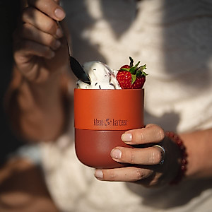 Klean Kanteen Rise Lowball Tumbler - Dishwasher-Safe Stainless Steel Tumbler for Hot & Cold Beverages - Features Splash-Proof Flip Lid - 10 oz, Autumn Glaze